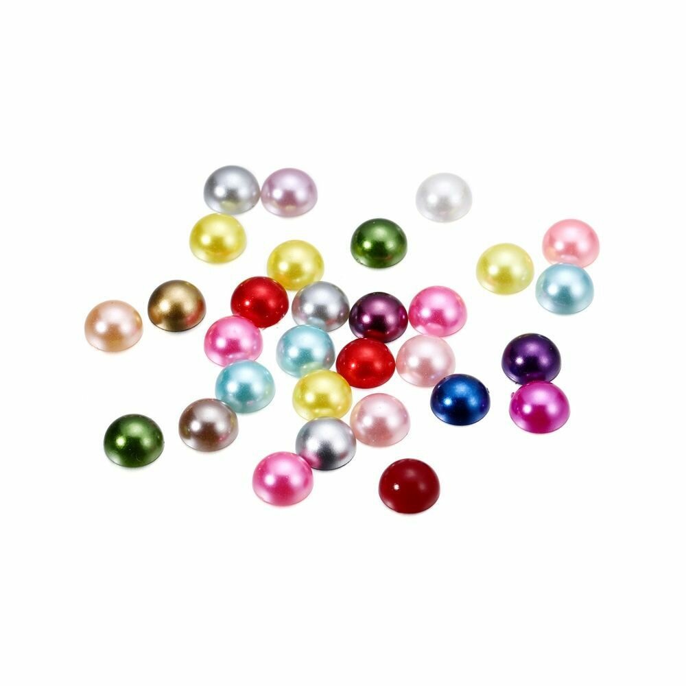 Полубусины под жемчуг 6 мм, 100 шт для рукоделия и бижутерии, акриловые жемчужные полубусины для браслетов сережек декора