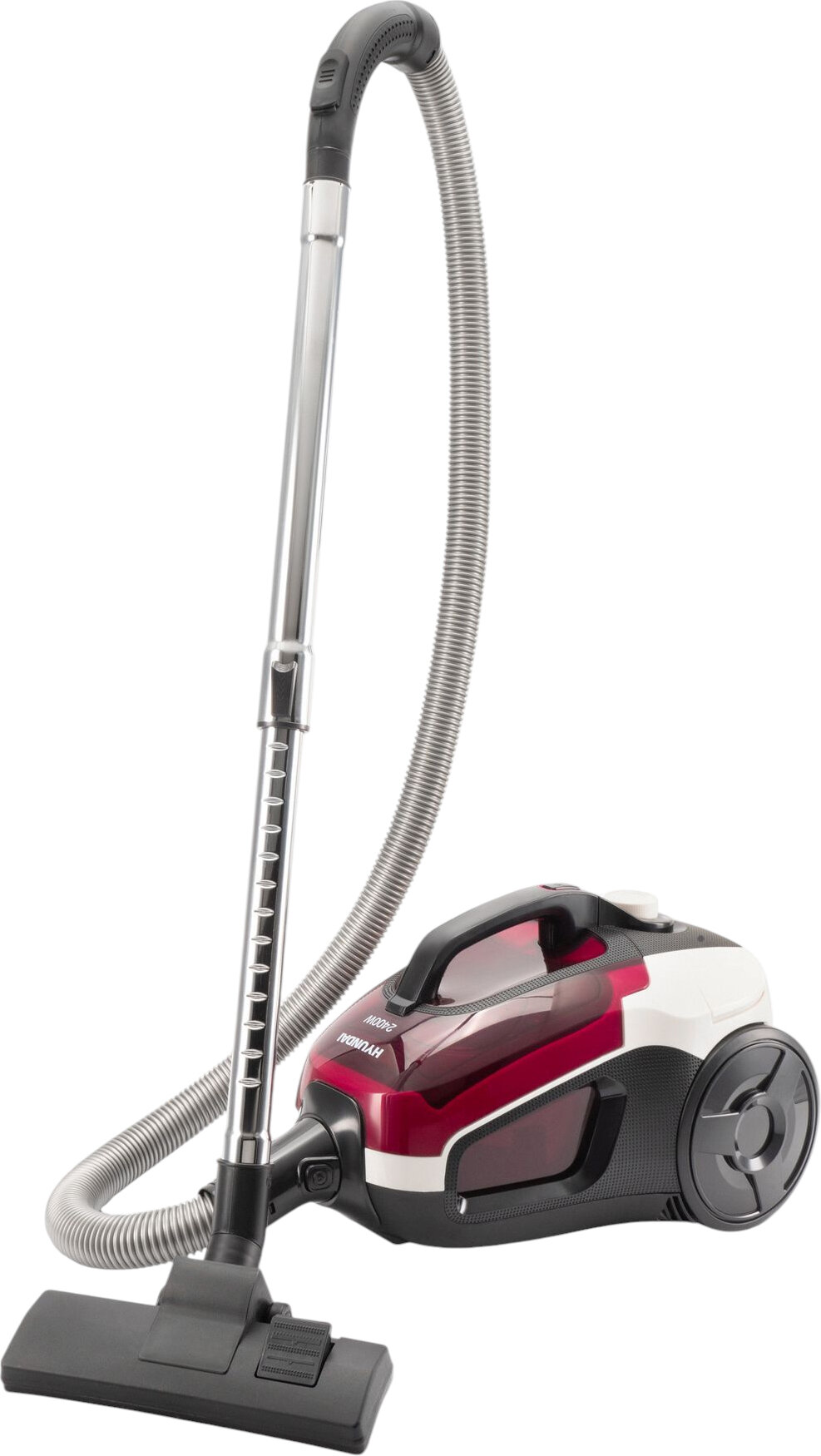 Пылесос Hyundai HYV-C3370, мощность 2400Вт, фильтр HEPA, 3.5л, красный/белый