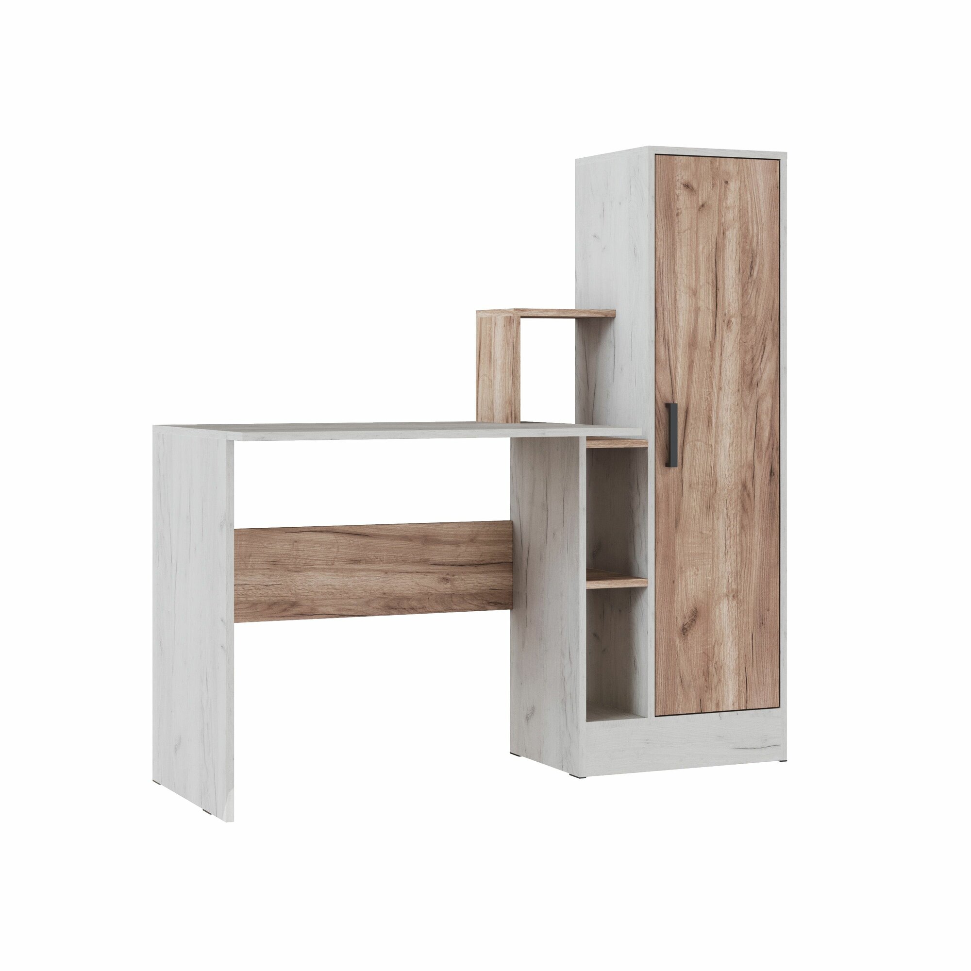 Компьютерный стол СКМ-2 дуб крафт белый/дуб крафт табачный (Микон)