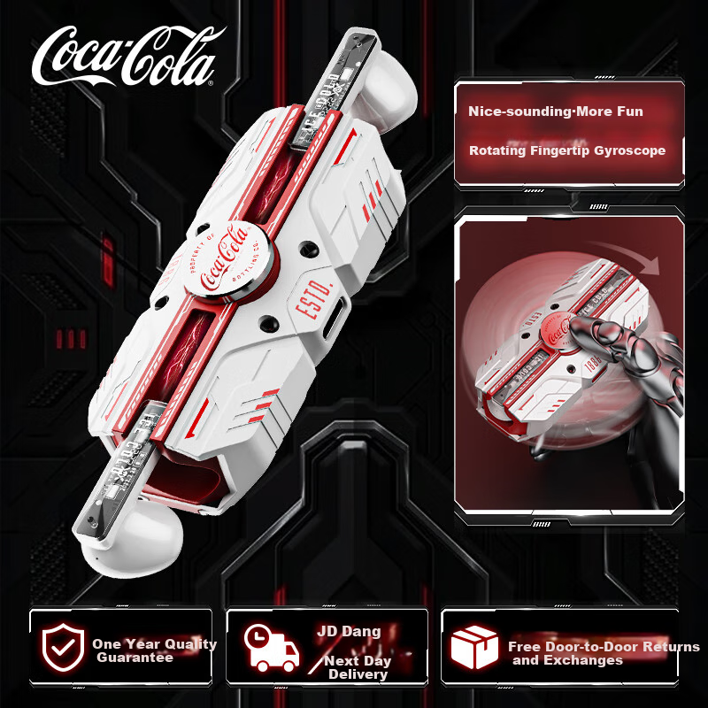 Coca-Cola T23 Gaming Esports Bluetooth Earphones Wireless Aluminum Alloy Mech Half In-Ear Earphones Music Sports Earphones ENC Call Noise Reduction Ultra Long Battery Life Bluetooth 5.4
