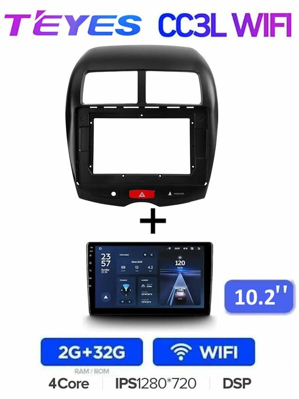 Магнитола Teyes CC3L WiFi 2/32 Gb 10 для Mitsubishi ASX 1 2010-2016 (A) дорестайлинг 2 din