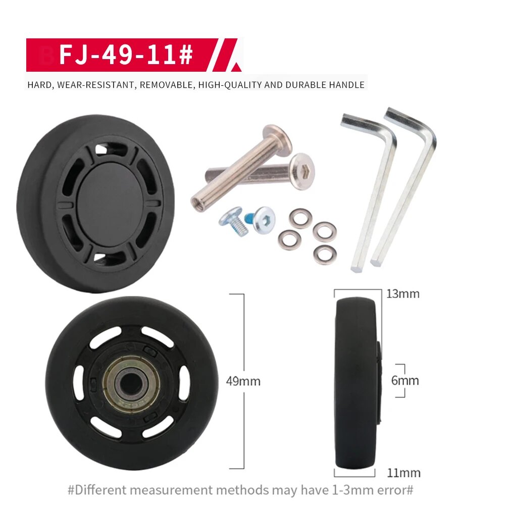 Универсальное колесо для багажа, чемодан, тележка, роликовое колесо для обслуживания самолета, замена запасных амортизирующих дорожных аксессуаров 8 PCS, FJ-49-11
