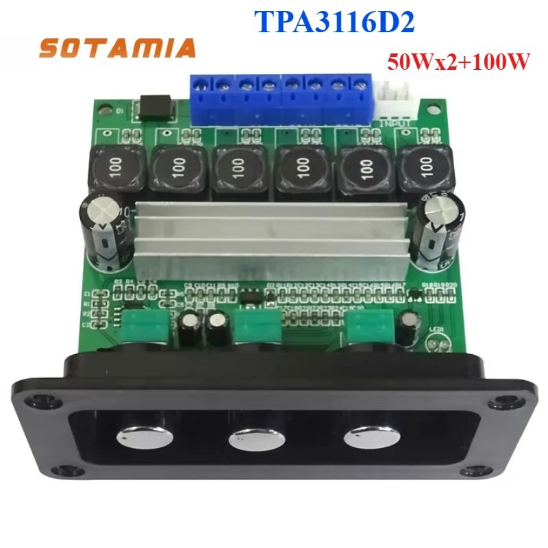 SOTAMIA TPA3116D2 Усилитель мощности Аудио плата 2x50 Вт + 100 Вт 2,1 Усилители сабвуфера Hi-Fi Стерео Аудио Мини-усилитель звука Amplificador