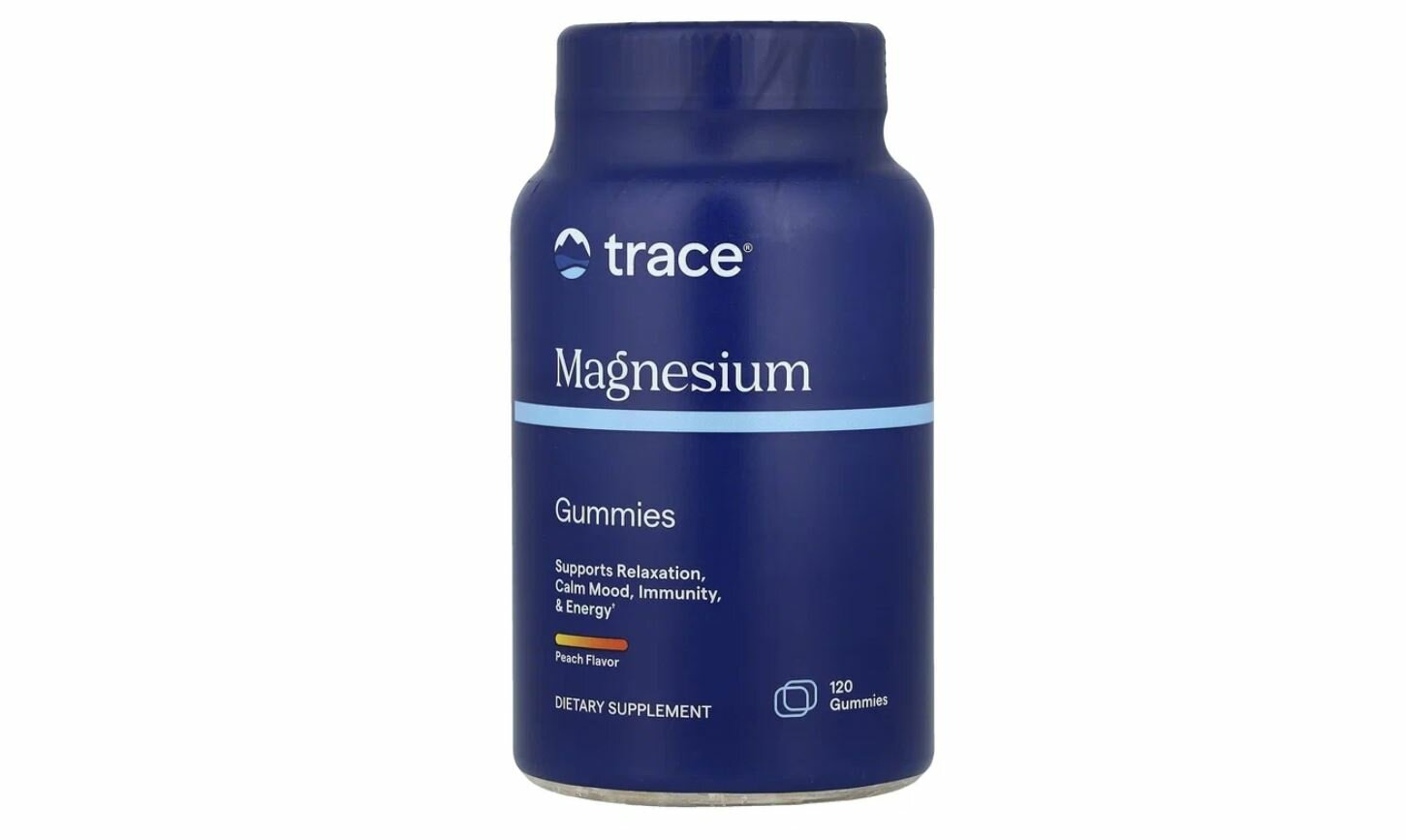 Trace Minerals, Magnesium, Магний 336 мг, 120 жевательных мармеладок (персик)