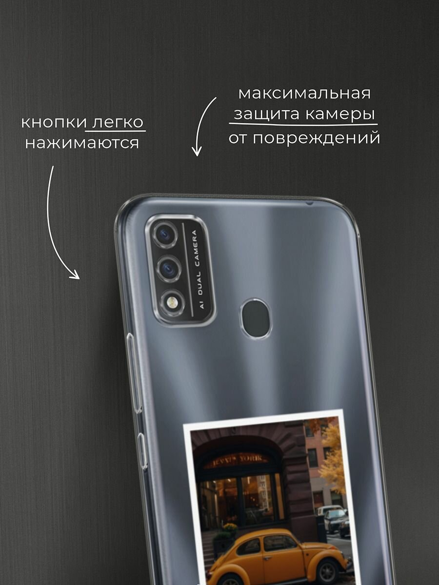 Силиконовый чехол на Itel A48 / Ител А48 с принтом Осенний палароид — фото 1