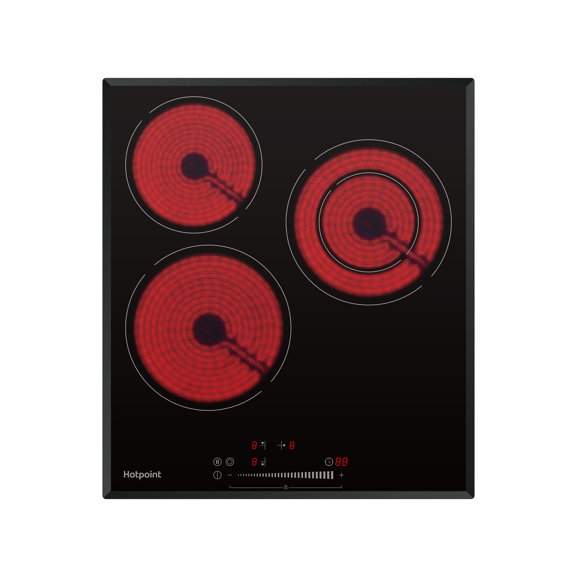 Варочная панель Hotpoint-Ariston HR 4O3 BAS, чёрная, 3 комфорки, 45 см