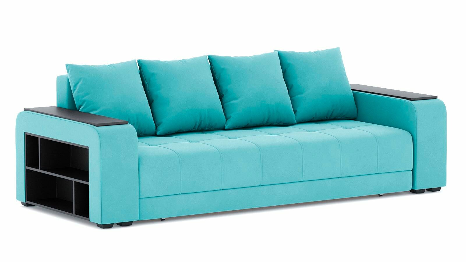 Диван - кровать Дубай Лайт, еврокнижка, пружинный блок, 255*80*110, велюр Зара Азур 48