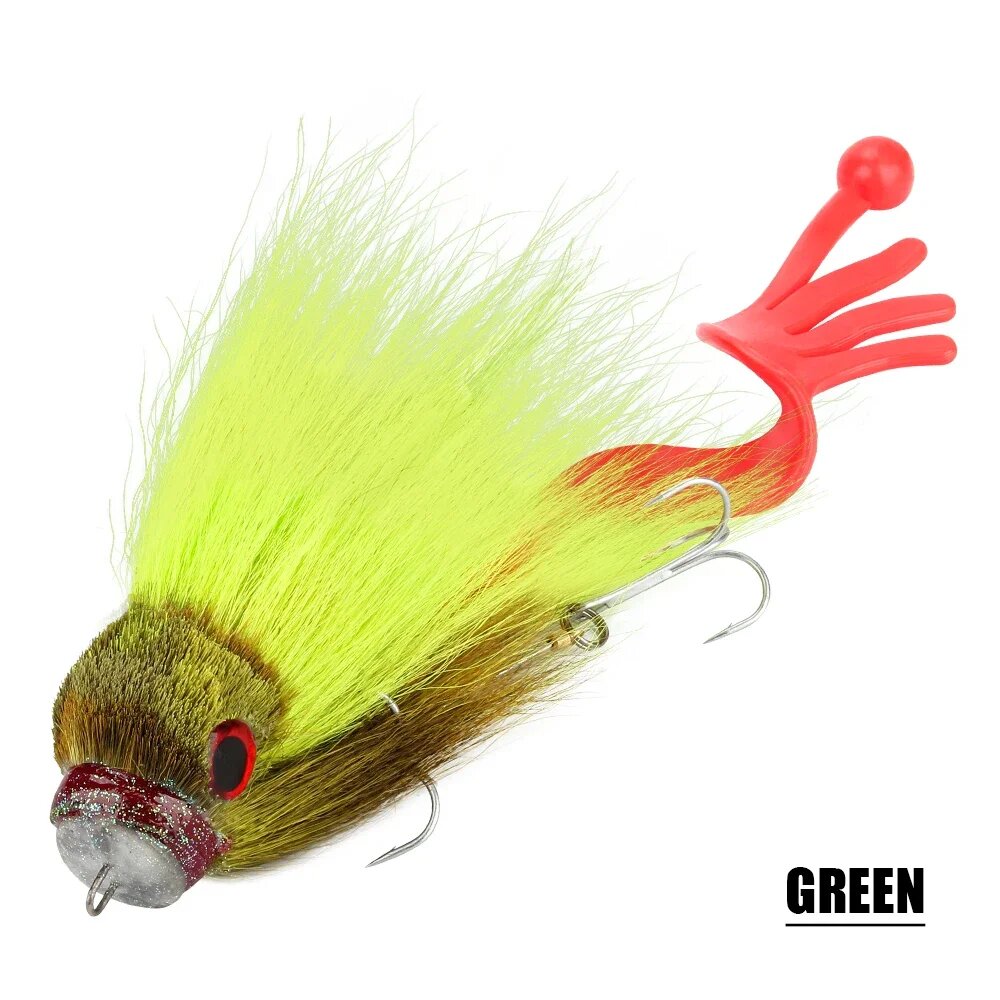 Spinpoler Big Mouse Bait Морская щука Окунь Рыболовная приманка с крючком Stinger Rig Искусственная зимняя приманка для волос оленя Снасти Pesca