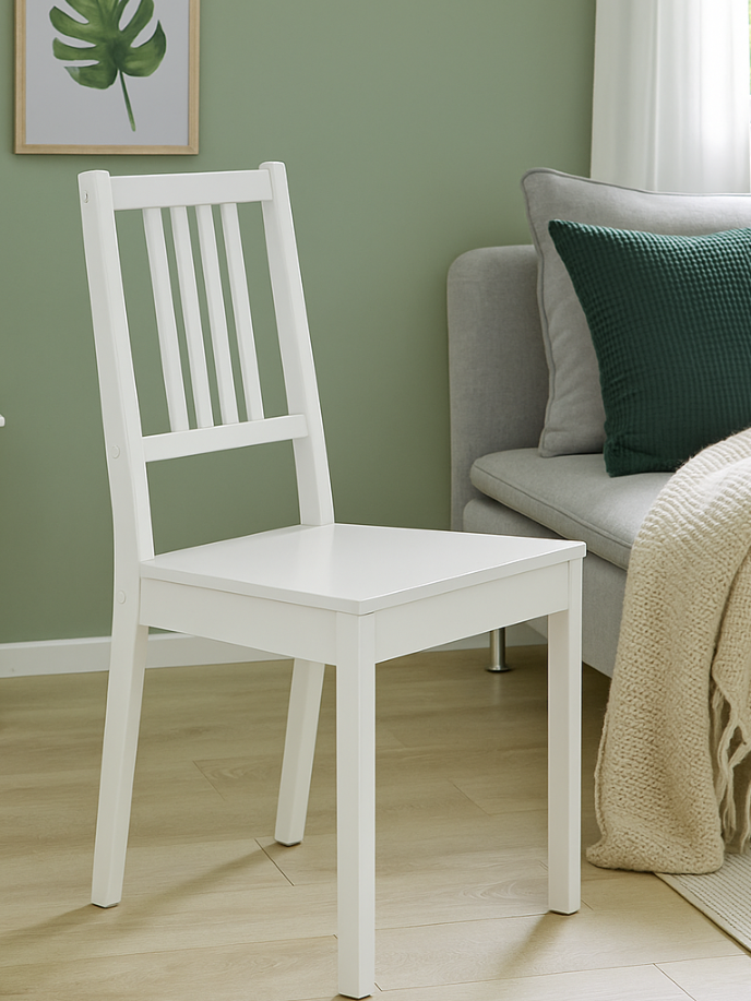 Стул кухонный Берье BÖRJE деревянный белый из массива березы