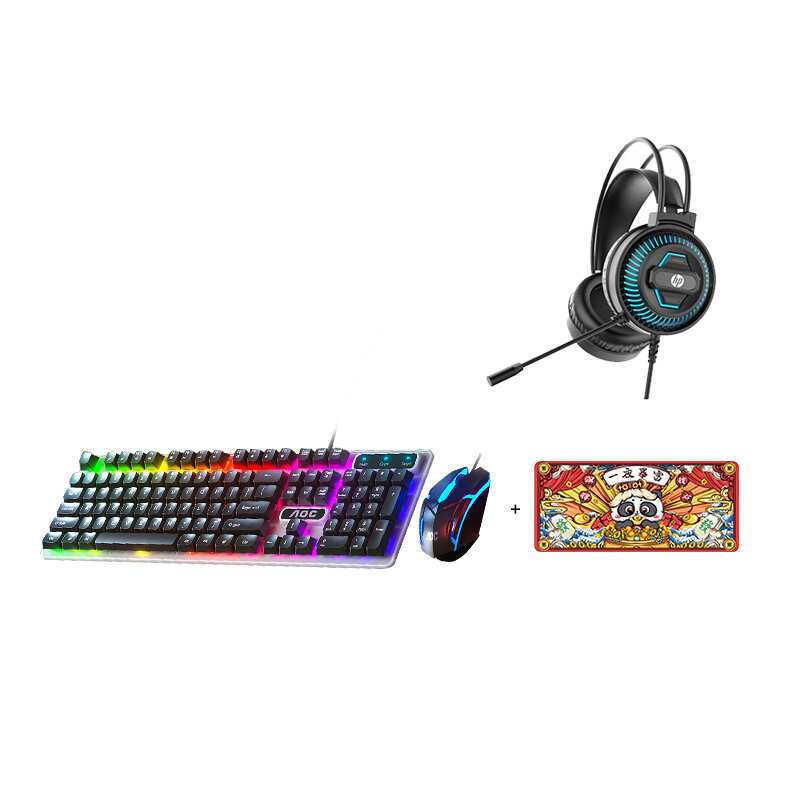 Набор клавиатуры и мыши AOC, multicolor, 5789424, RGB подсветка, высокая точность, совместимость с г