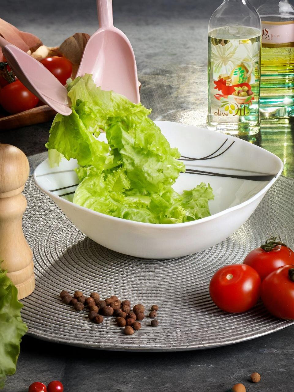 Салатник стеклокерамика, квадратный, 23 см, Tokyo, Daniks, FFW-90-K1306-2/NFW90T