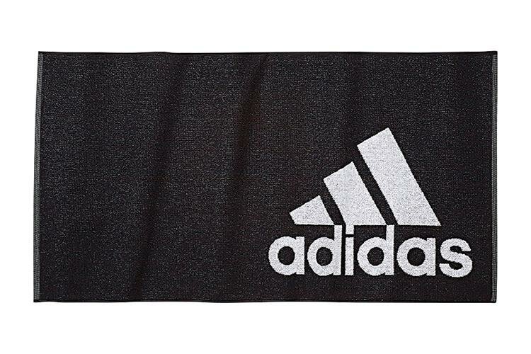 Полотенца Adidas черные, для лица, 100% хлопок, мягкие и впитывающие