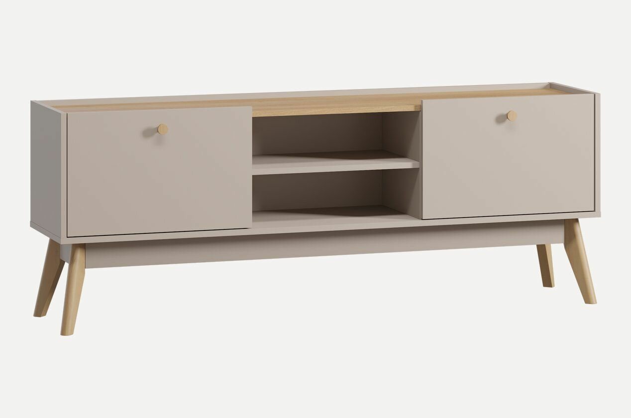 Тумба под телевизор напольная Divan.ru Торвалль-2 Латте, 160х35х61 см, бежевый, лдсп