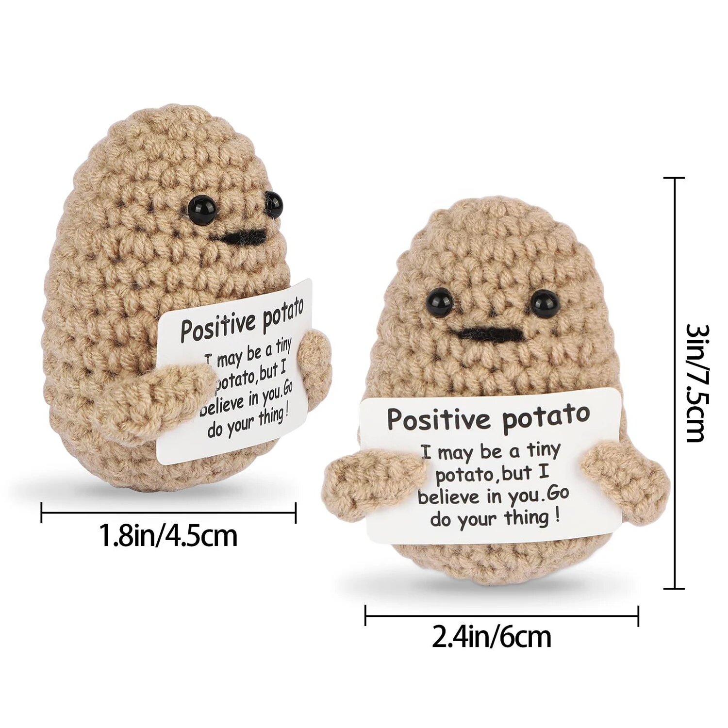 Вязаная кукла-картошка Positive potato 7.5см