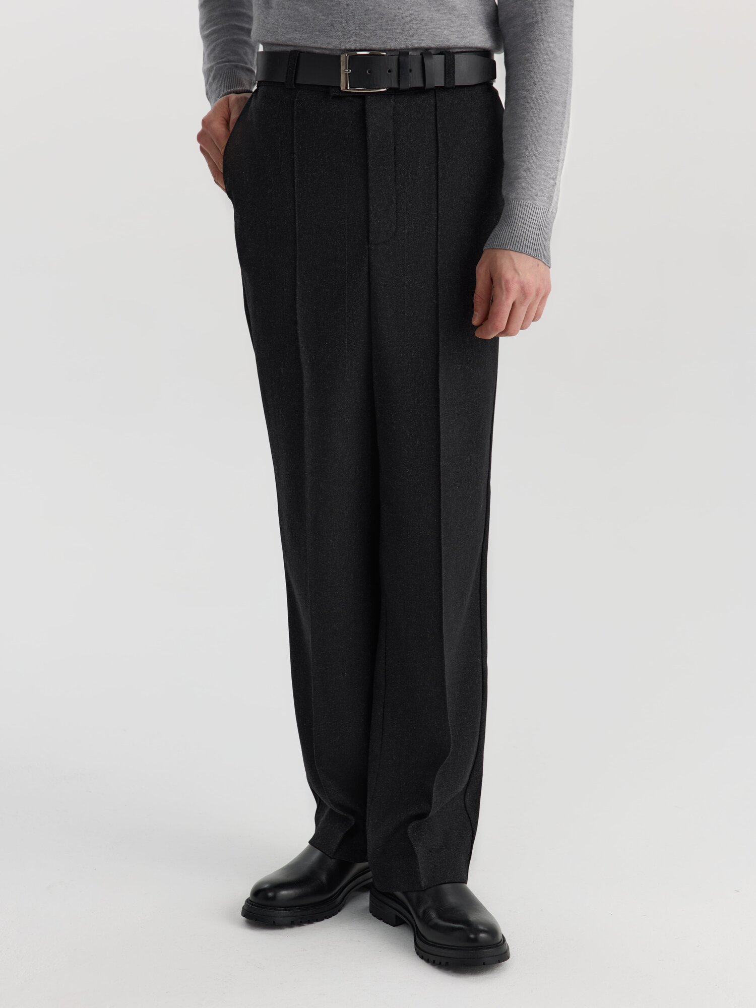 Брюки классические ENDY KOCH из шерсти, размер L, черный