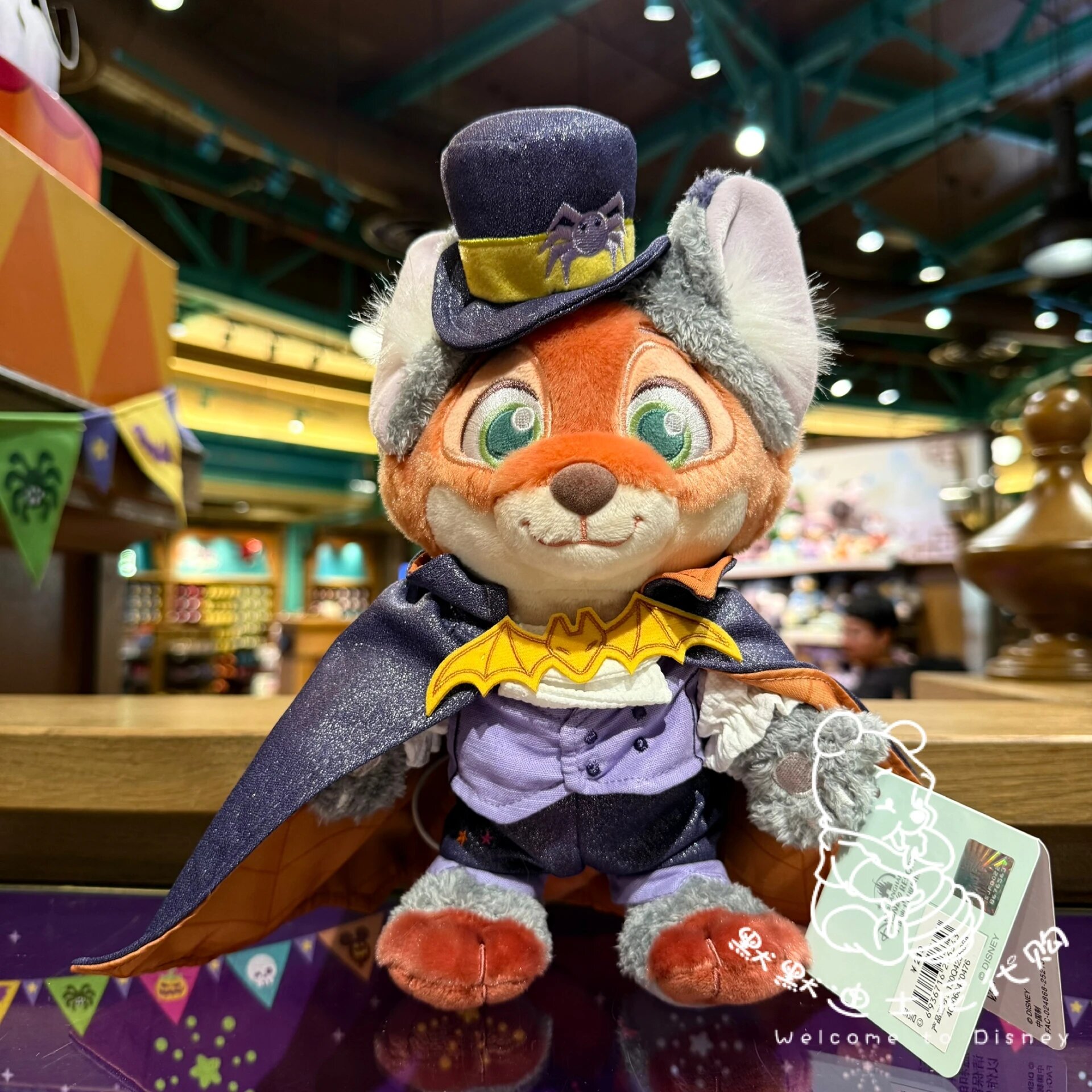 Оригинальная плюшевая игрушка-подвеска «Зверополис» из Диснейленда в Шанхае 2025 года на Хэллоуин с изображением Джуди Хоппс и Ника Уайлда