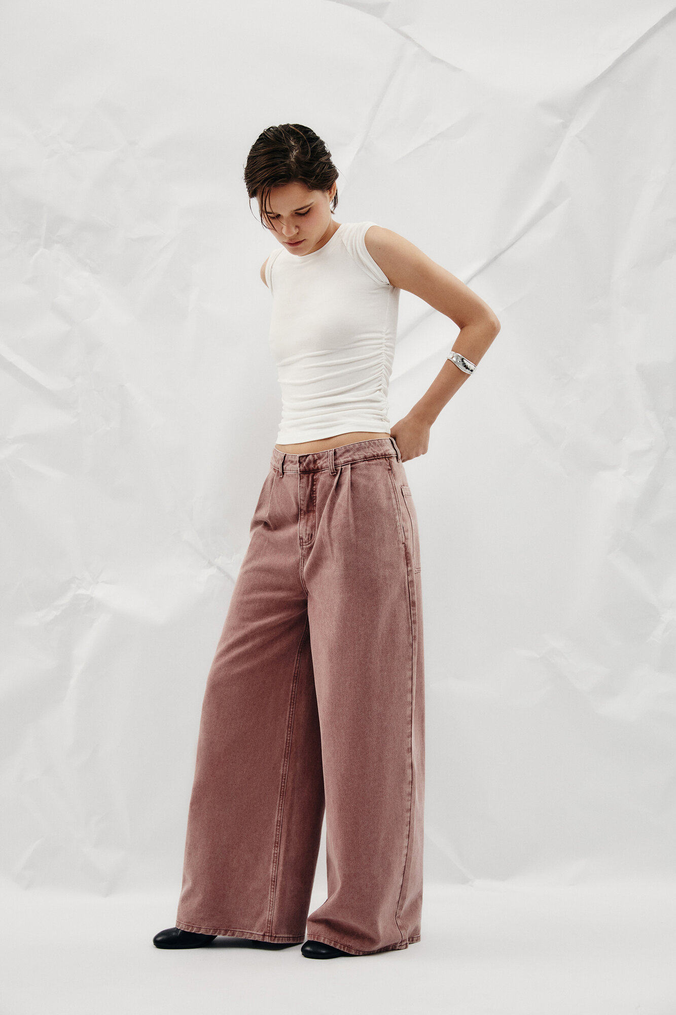 Джинсы широкие mix and match 