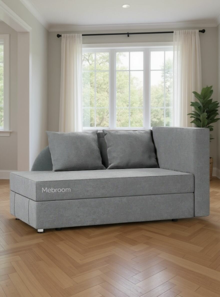 Диван-кровать угловой выкатной "Малютка" с ящиком для белья, велюр