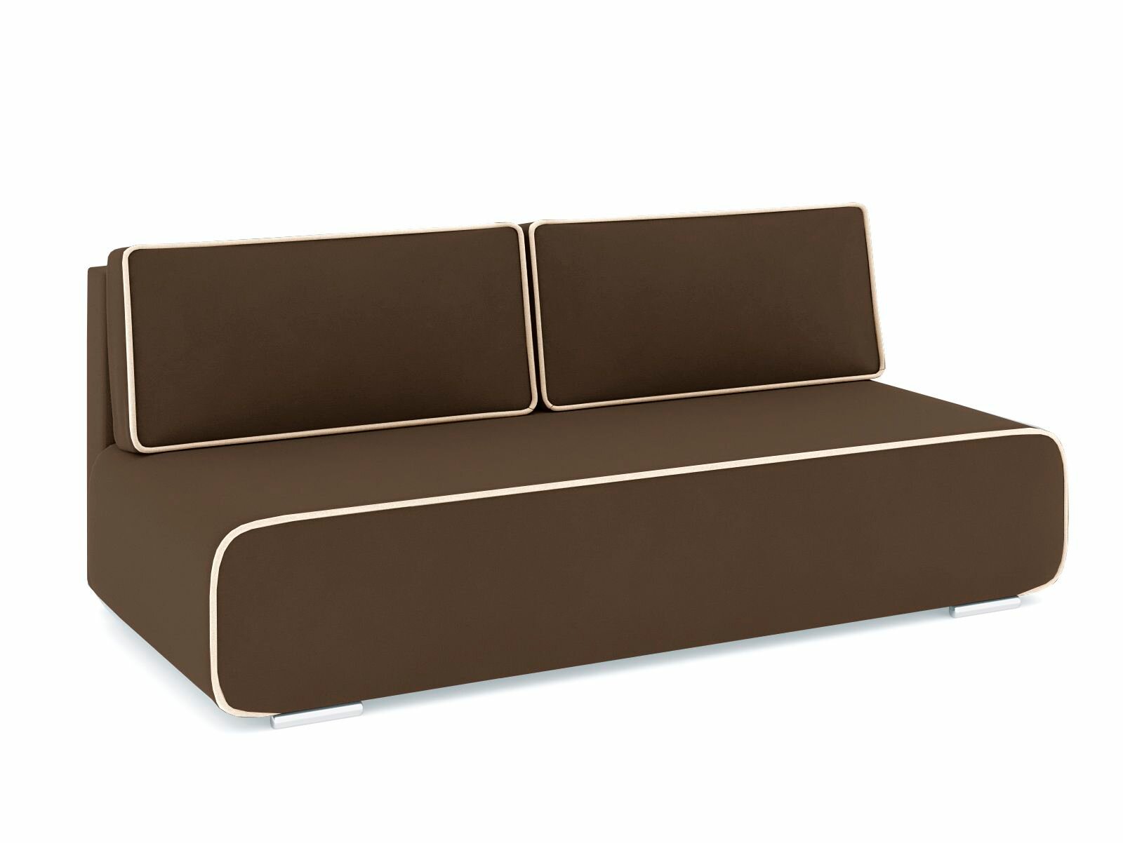 Диван - кровать Лаки, еврокнижка, 206*83*84, велюр Зара Браун 20/ кант Зара Крим 02