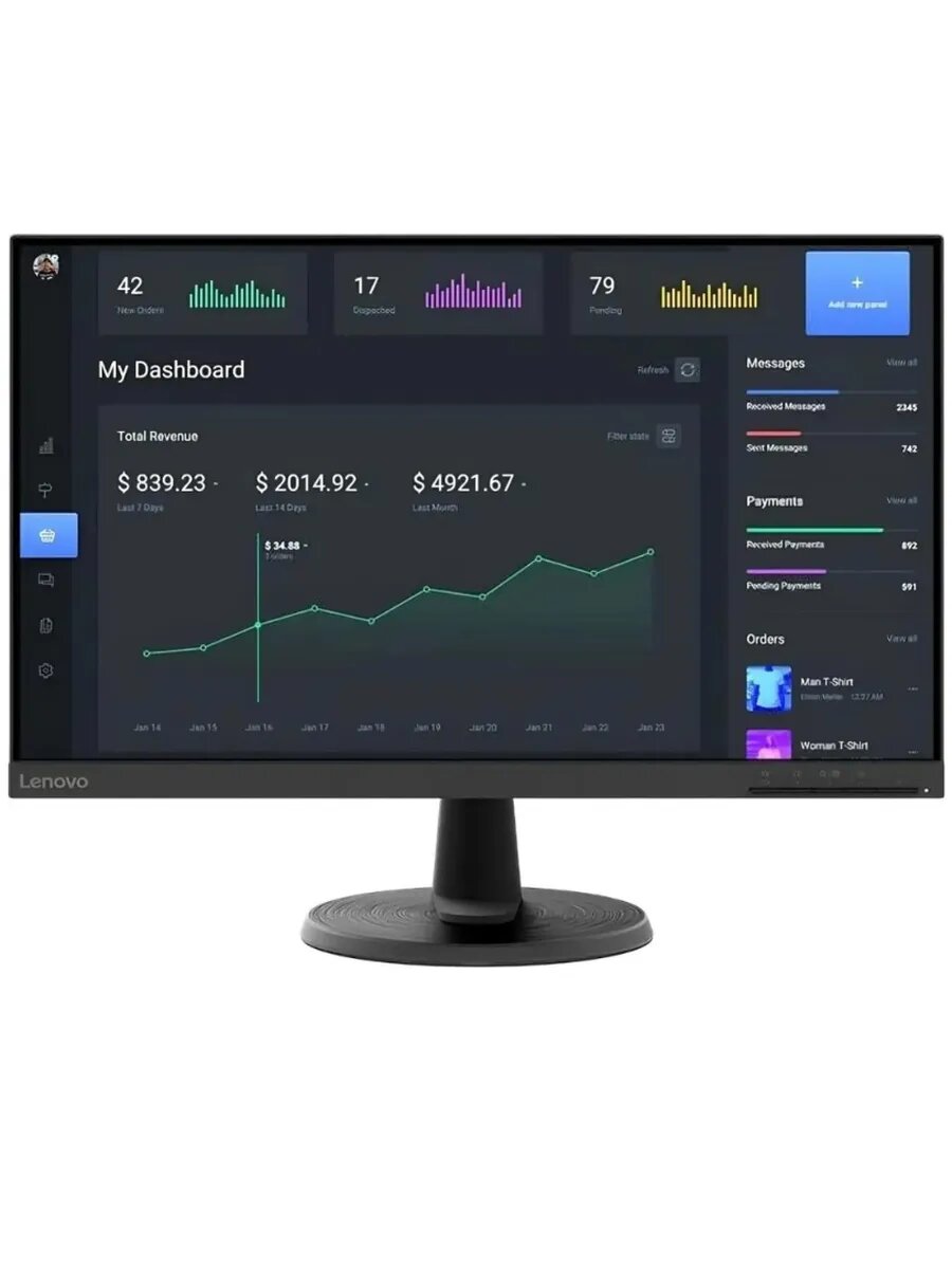 23.8" Монитор ThinkVision C24-40 63DCKAT6UK черный 1920x1080