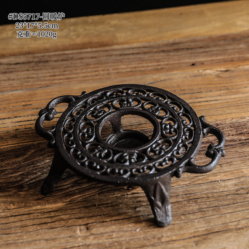 Мармит С подогревом, Ретро-чугунная грелка для чая с подогревом, основание изоляционной стойки, Размер: 23х5х17 см，1 шт