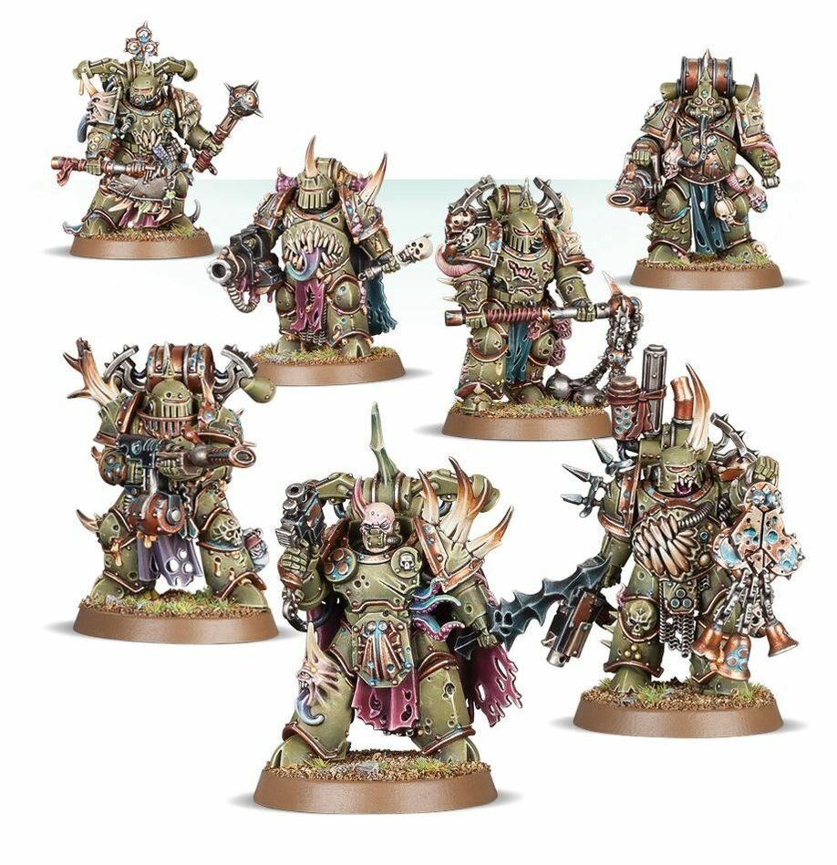 Death Guard Plague Marines Squad. С подставками. Warhammer