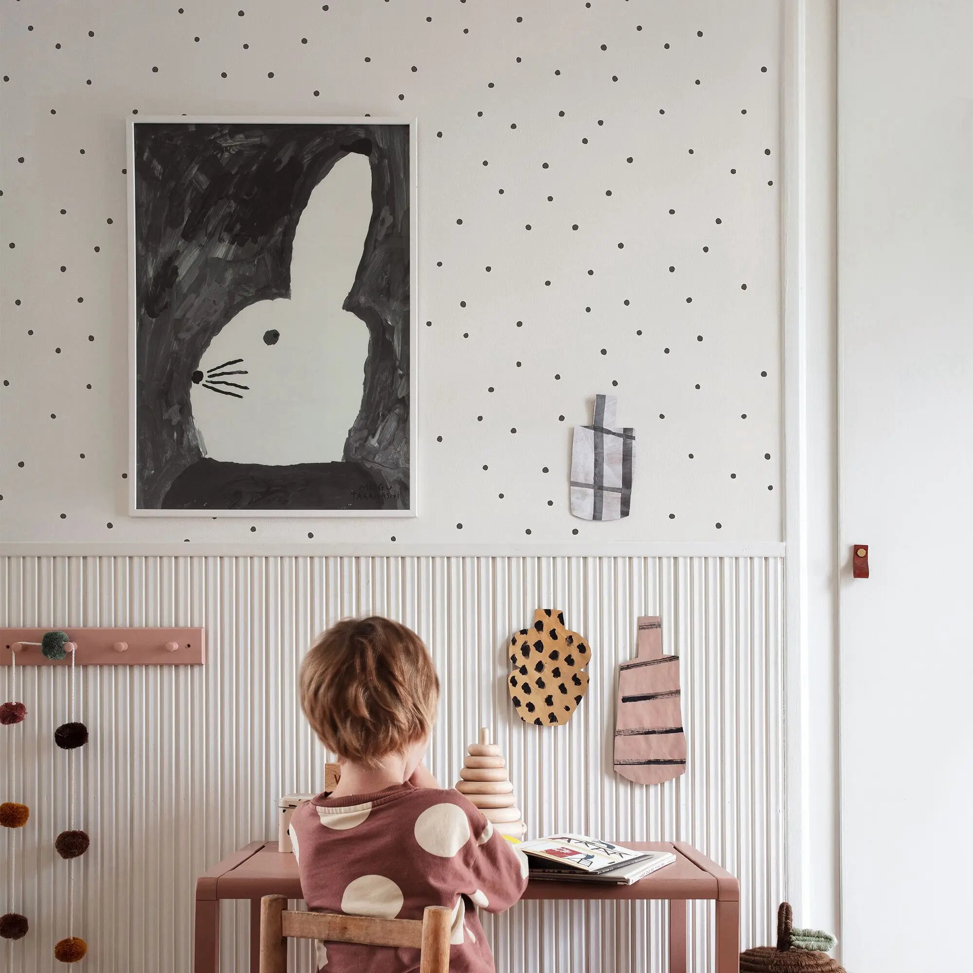 Обои Pixel&Wall "Snowfall Dots", древесноволокнистые, скандинавский дизайн Non-Woven Wallpaper, 50cm X 30cm Sample