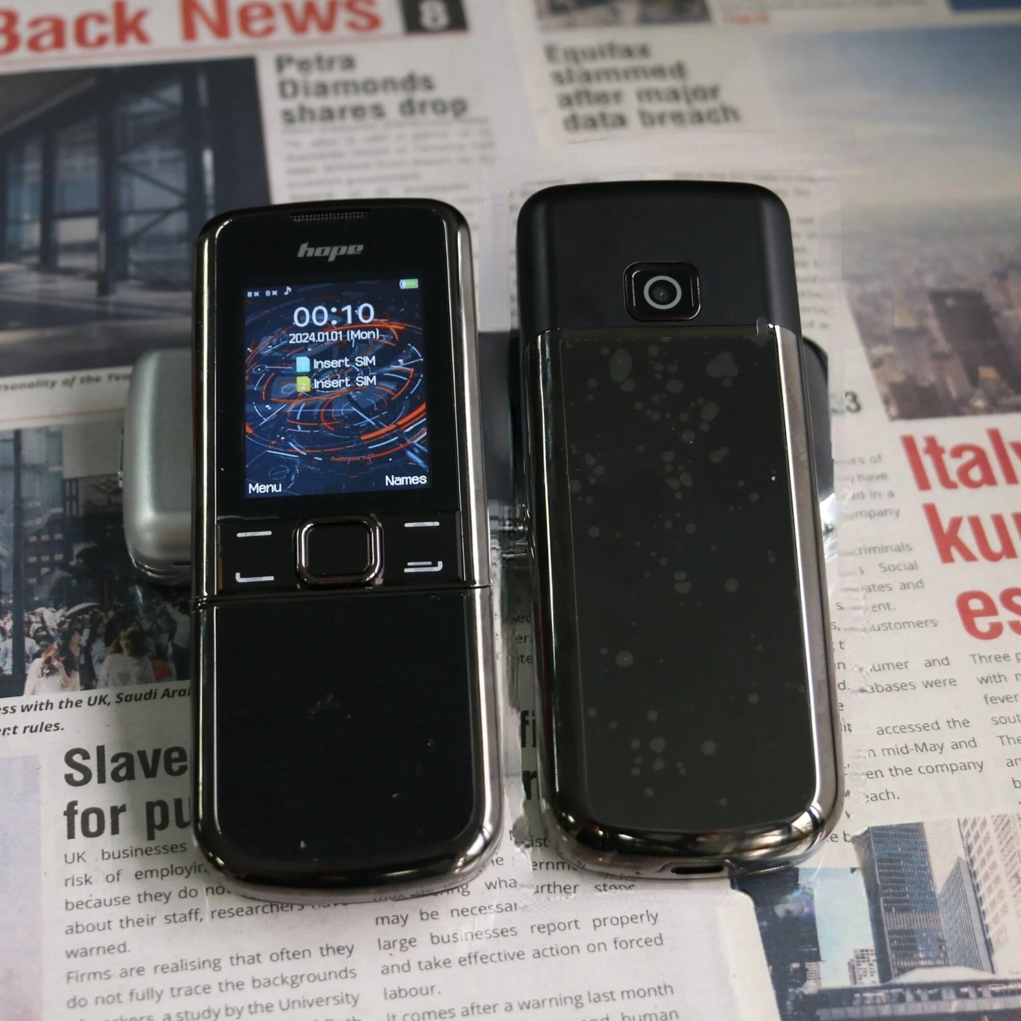 Luxury Classic Retro Slider Elderly Phone Metal Body Feature Phone Dual SIM Speed Dial Blacklist Durable Mobile Phone Big Button