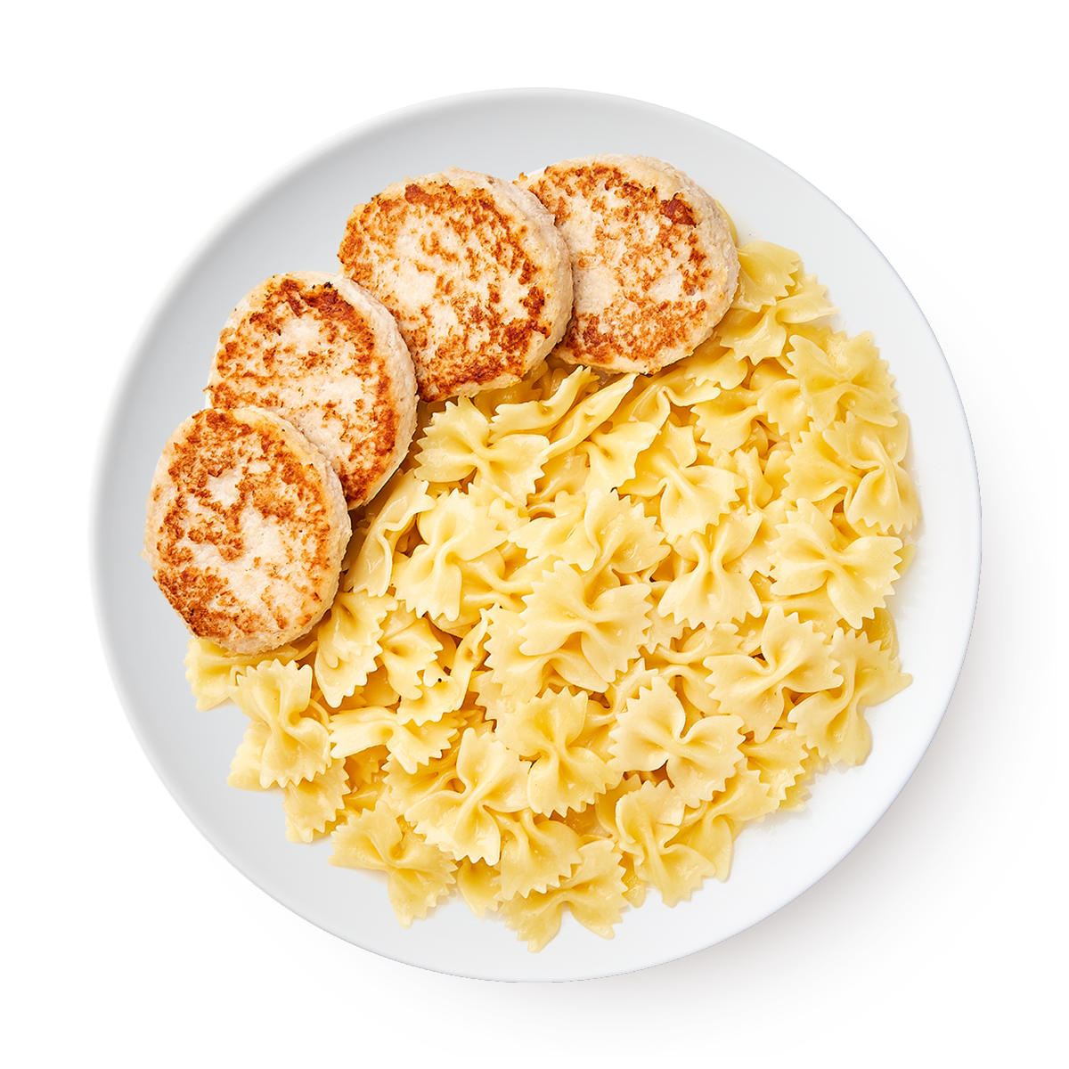 Котлеты из курицы и индейки с макаронами большая порция «Из Лавки»