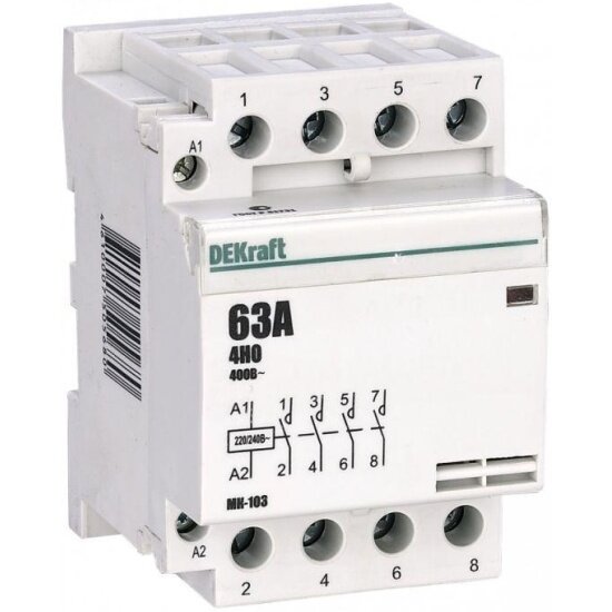 Контактор модульный Dekraft МК-103 4НО 63А 230В, 18088DEK