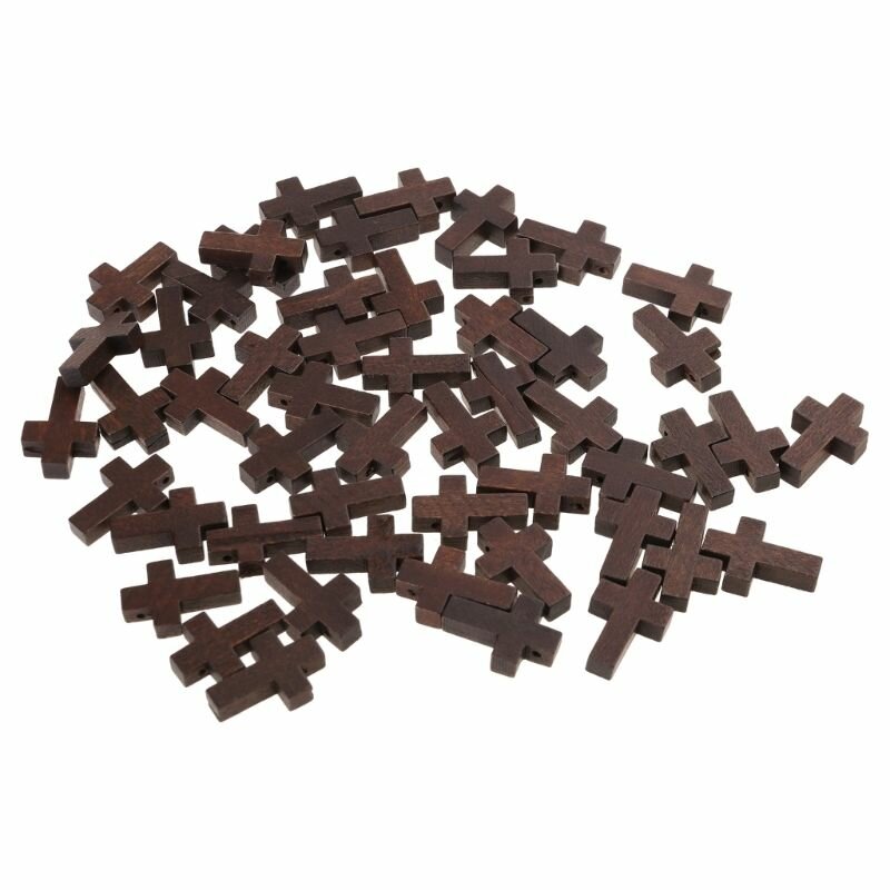 1 упаковка из 50 шт, рассыпчатые бусины в виде креста-цвет 2