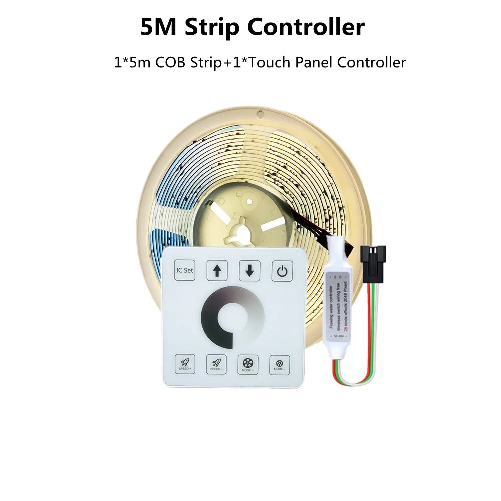 HERULED Светодиодная лента COB с проточной водой 24В 5M Strip Controller, Cool White 6000K