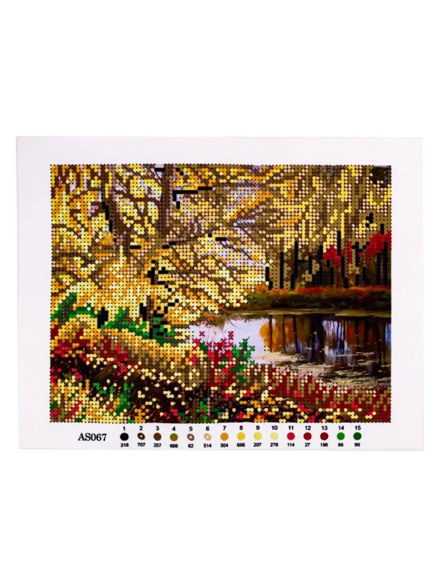 Н-р для вышив. бисером 19x25 см (частичн. заполн, канва с ри