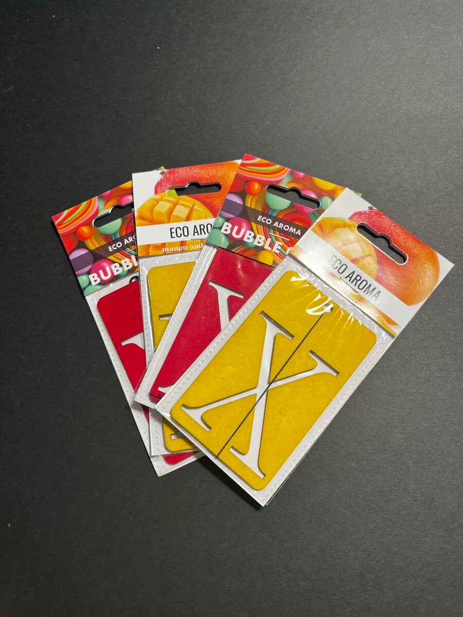 4шт. Ароматизатор в машину Bubble Gum и манго бергамот