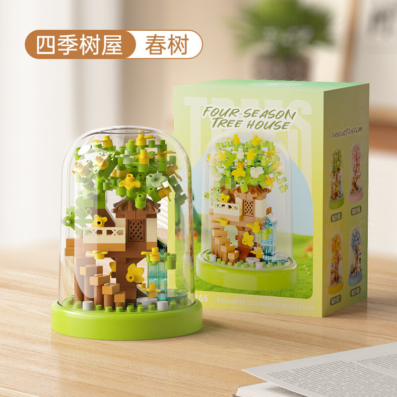 M3345 Деревянный домик «Лунный цветок» на дереве, конструктор для детей, подарок.