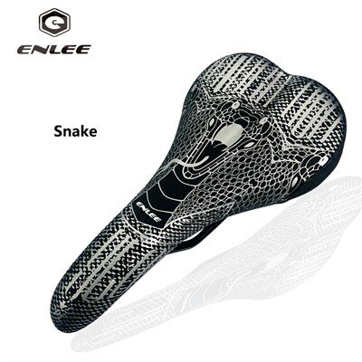 Седло велосипедное Enlee DS-20 Snake для MTB, фитнеса принт "Змея" унисекс
