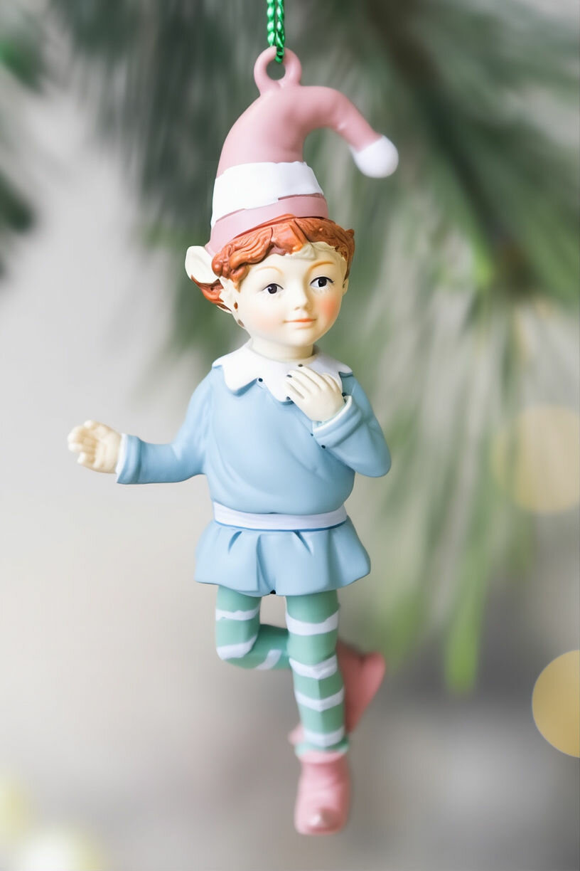 Ёлочная игрушка эльф торопыжка, полистоун, 10 см, Winter Deco 1001057