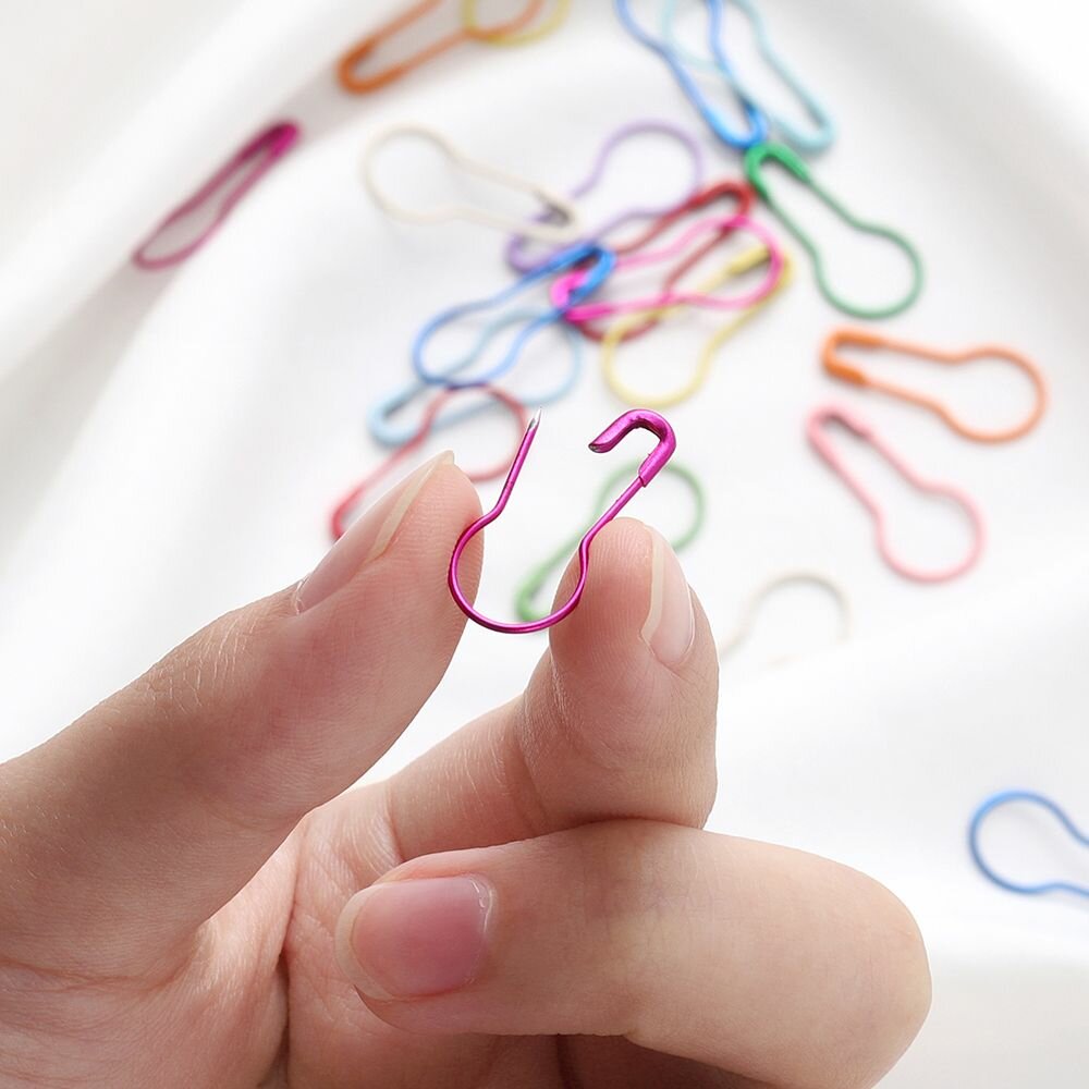 Маркеры для вязания, булавки для вязания металлические, крючки, маркировщик петель, набор 100 шт, размер 21.5х9.5 мм, цвет микс