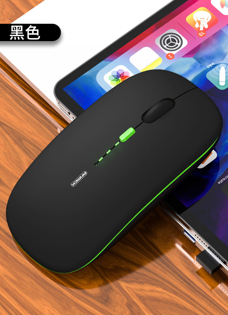 Беспроводная Bluetooth-мышь Moken с двойным режимом зарядки, бесшумная мышь, подходит для Apple iPad, компьютера,