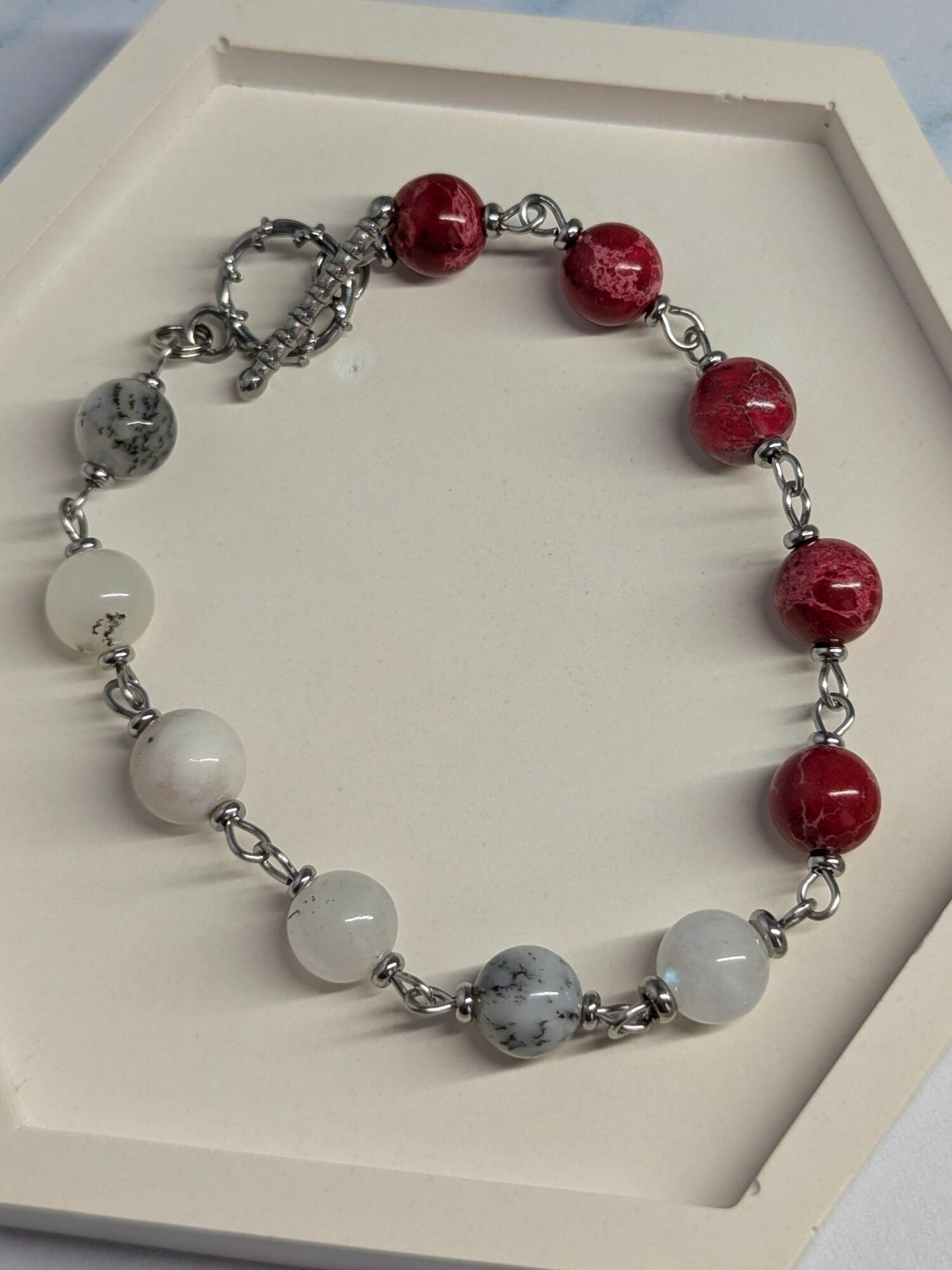 Браслет, кахолонг, опал