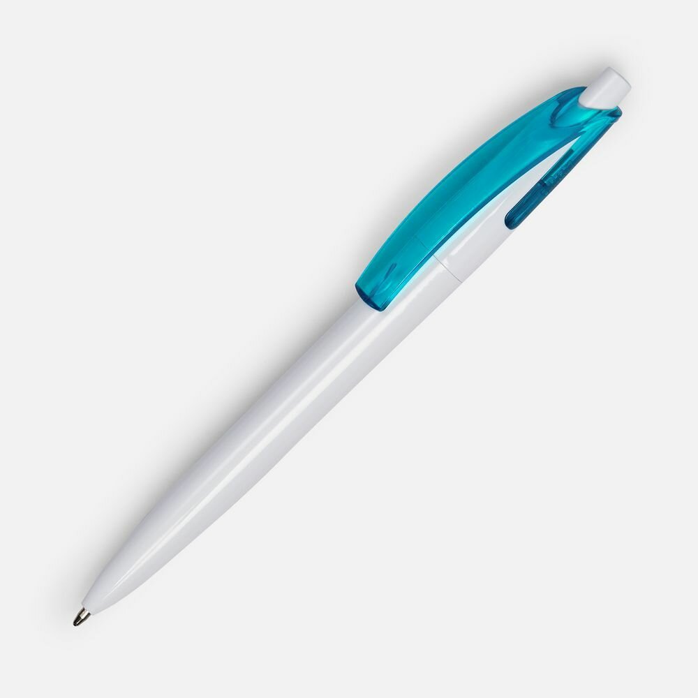 15 шт. Ручка шариковая Bento, белая с голубым, Open