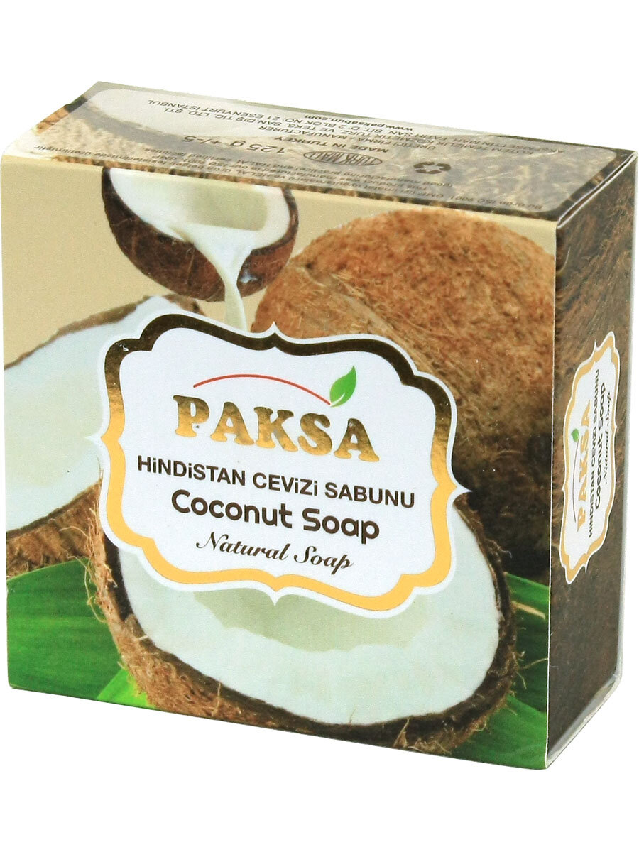 Мыло турецкое натуральное PAKSA "Кокос", для бани/хаммама, 125 г