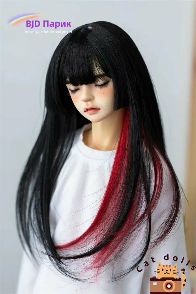 Кукольный парик, подходит для куклы BJD 1/4, размер головы 17-19 см, Длинные прямые волосы