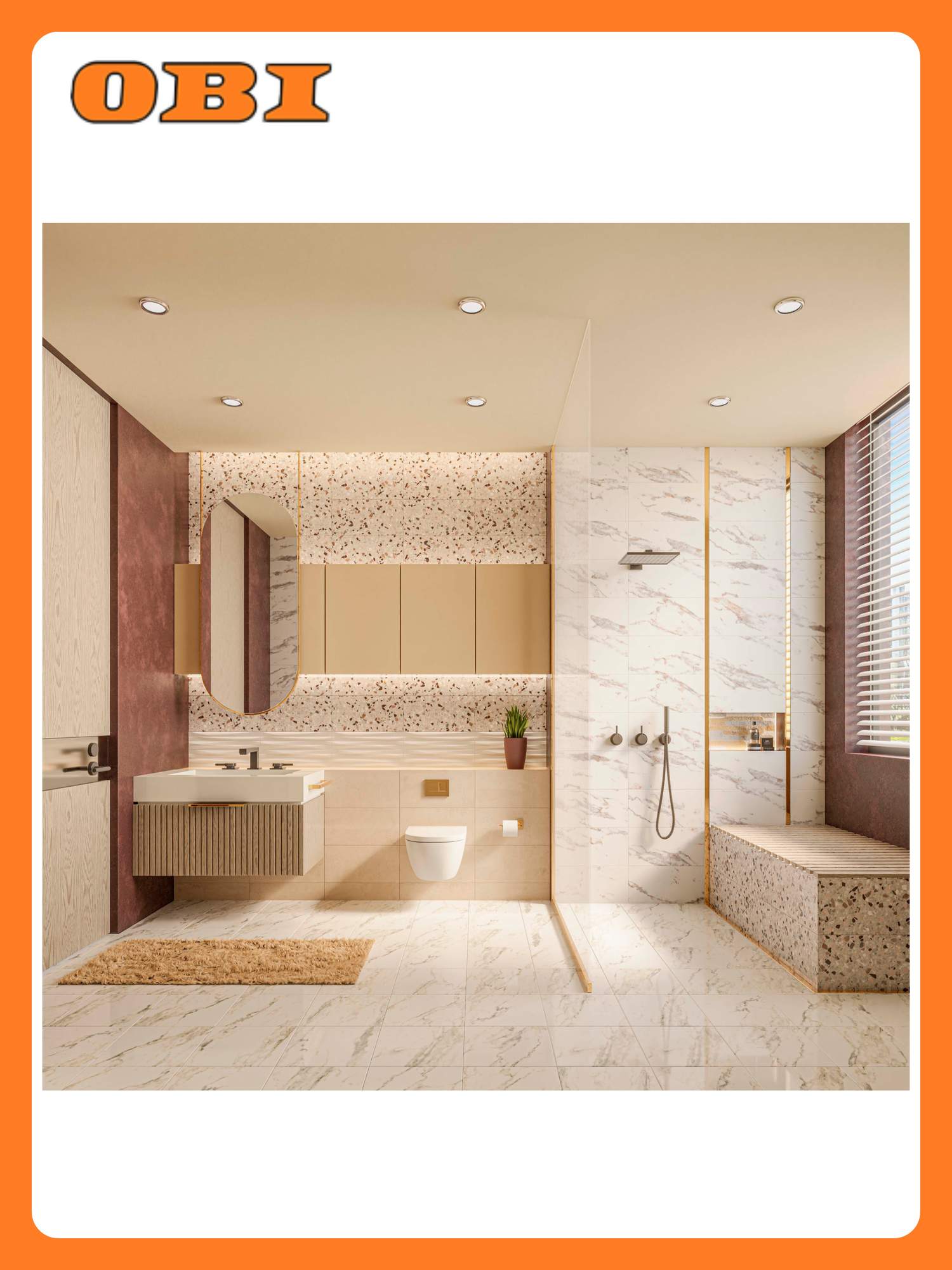 Плитка Настенная Axima Мальта бежевый рельеф 25X50 см 1,25 м²