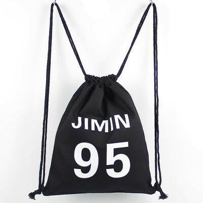 Сумка kpop bts bangtan boys wings canvas с завязками, black, jimin