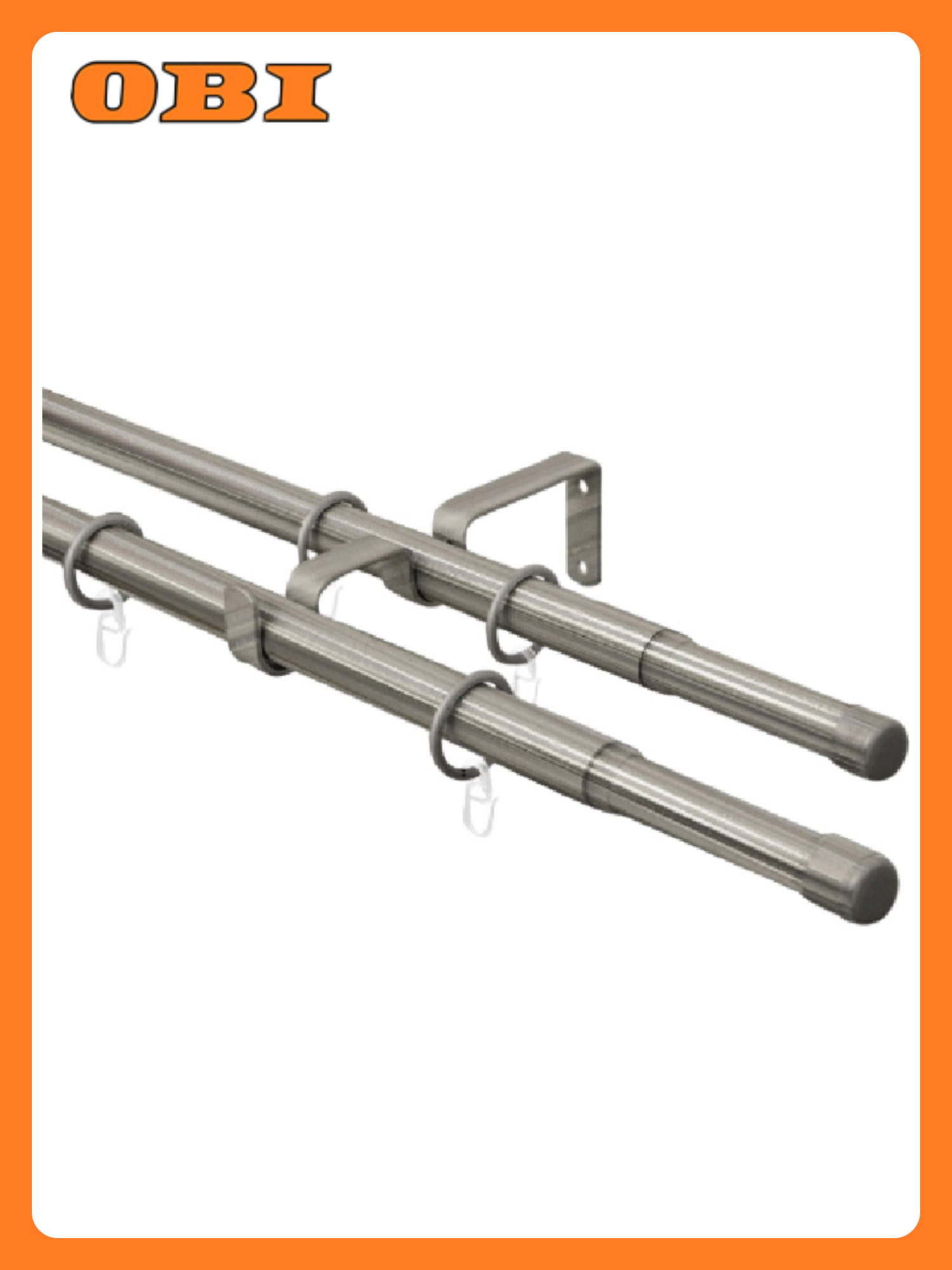 Карниз Arttex двойной 16/19 мм телескоп 56.587 160/300 с металлическими кольцами