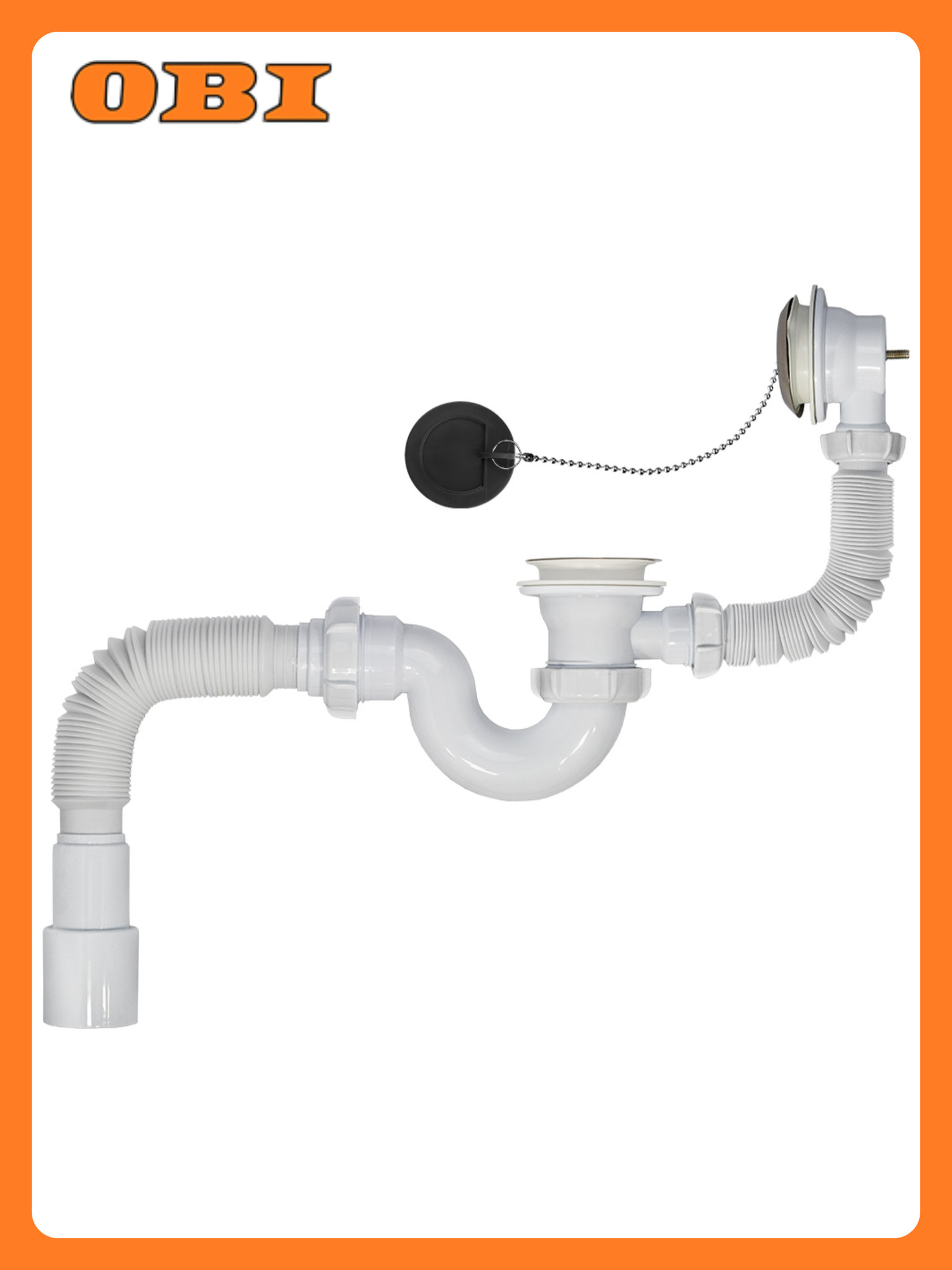 Сифон для ванны прямоточ.1.1/2" х 40 (вып. с нерж. реш, с пер.60 см, с пробкой и цеп.), с г. т.40х40/50