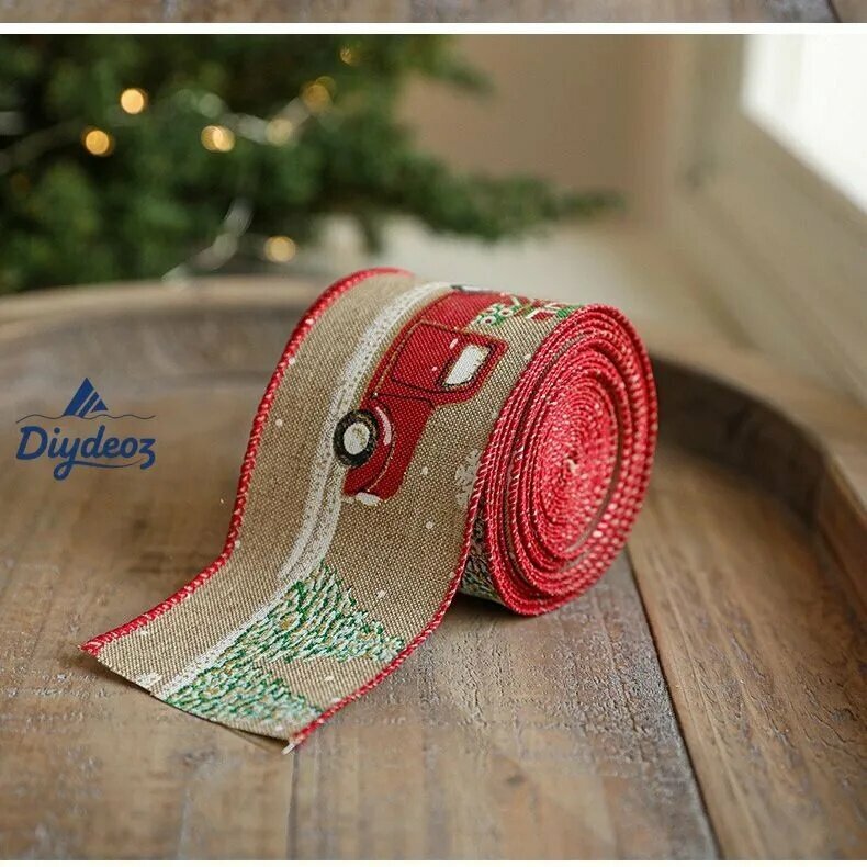 Ленты из льняной ткани для рождественских вечеринок для украшения гирлянд и подарочных коробок, аксессуары для оформления интерьера для создания праздничной атмосферы