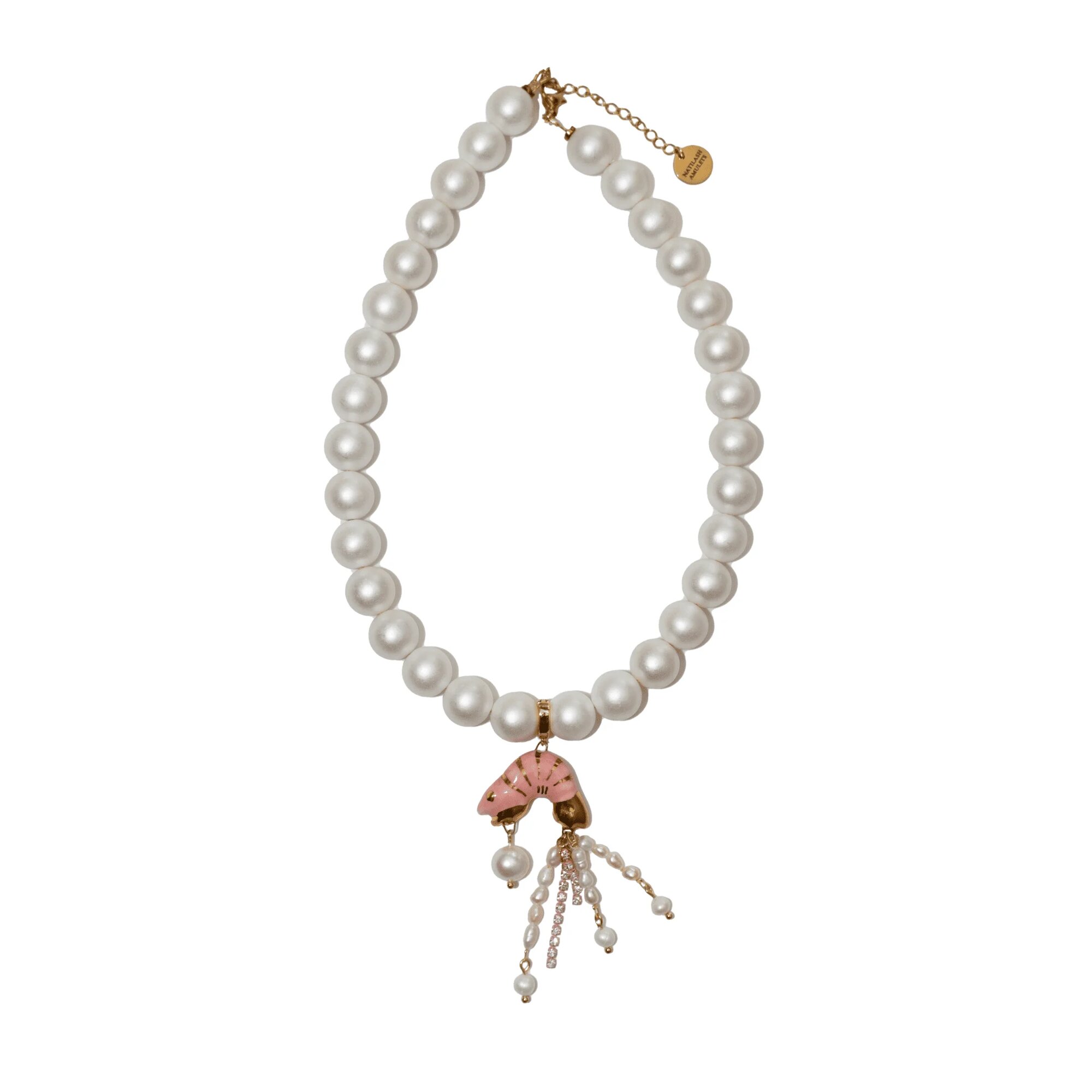 Колье, жемчуг Swarovski синтетический