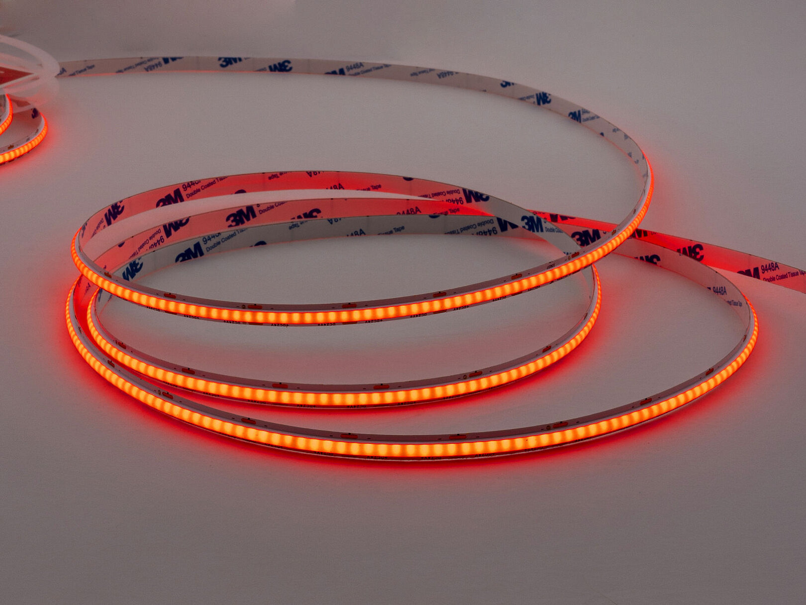 Светодиодная лента COB, цвет красный, 8mm, 11W/м, 256 д/м, 24V, 5 метров